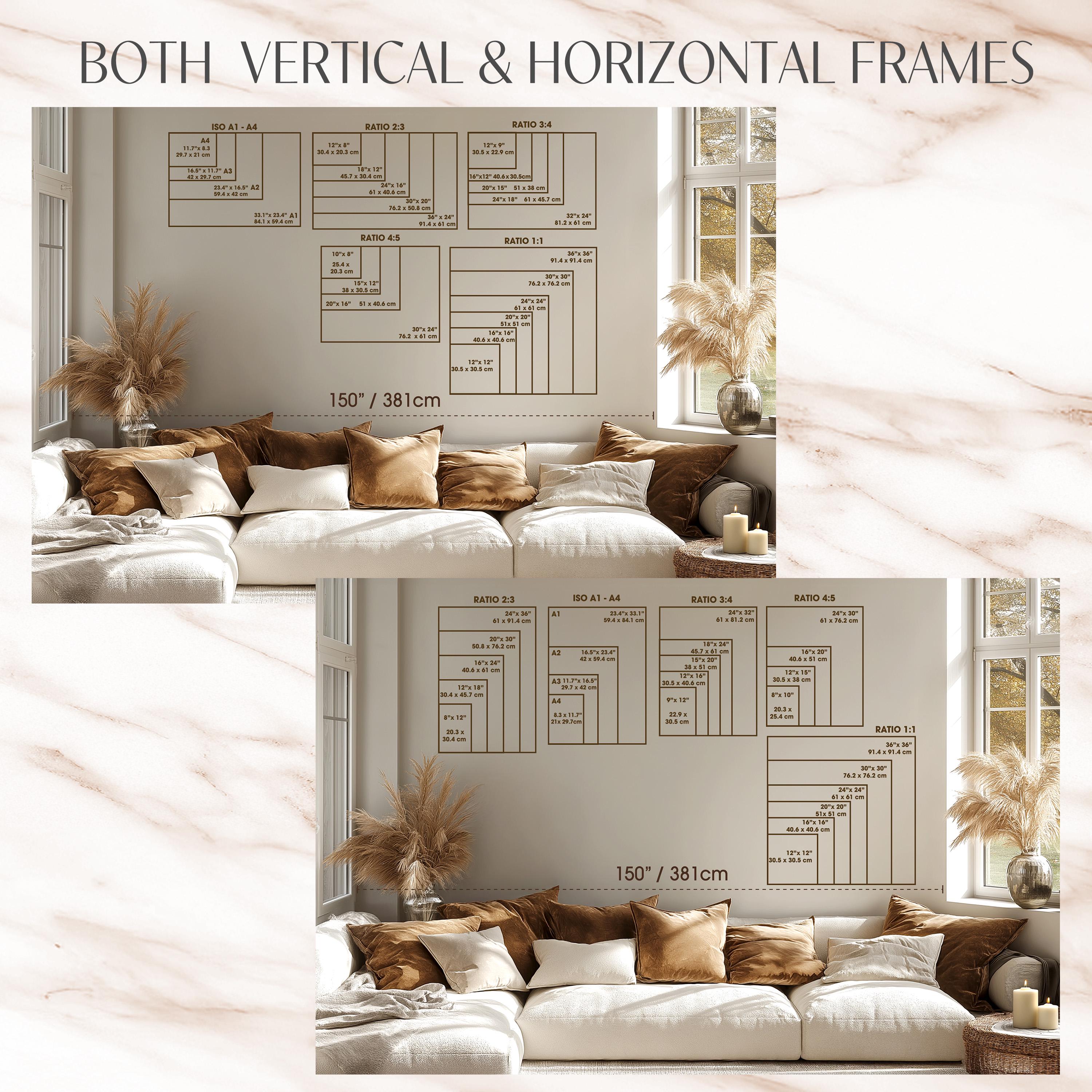 Wall Art Size Guide Vertical Art Size Guide Editable Poster Size Chart ...