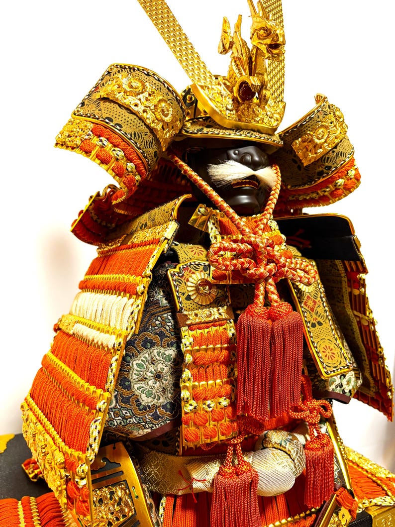 Japanese Samurai Armor Yoroi by Jikkei – Pure Gold Leaf Dragon Kabuto ...