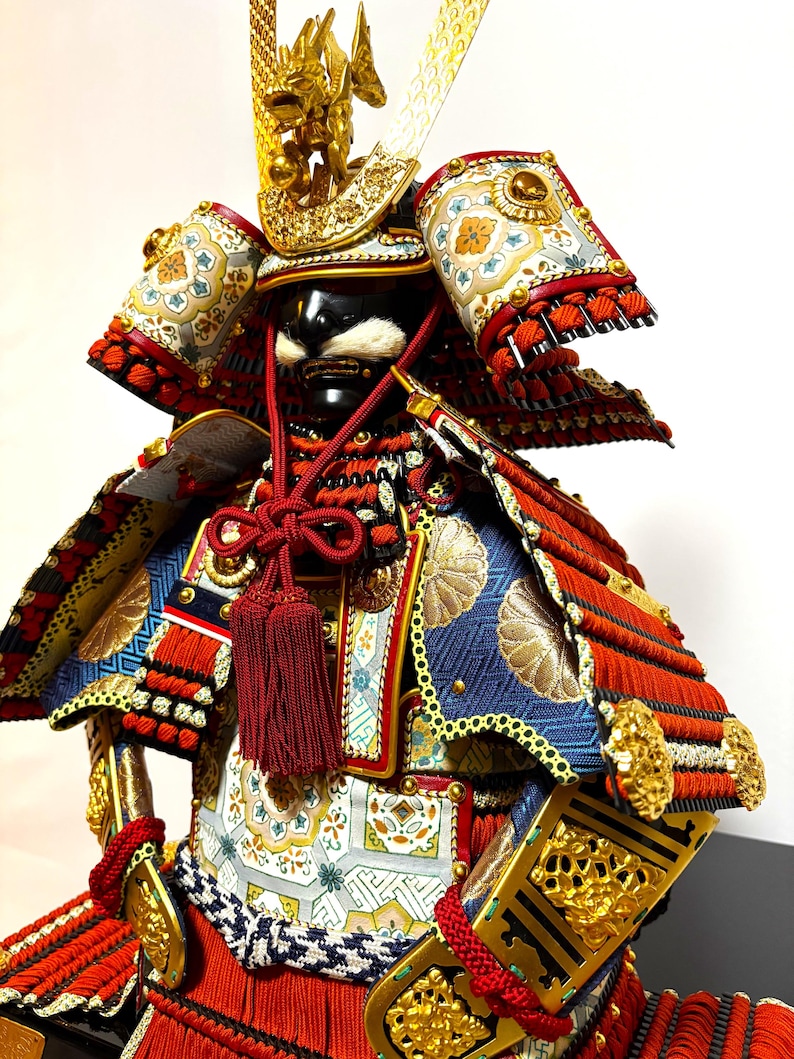 Vintage Japanese Samurai Armor Yoroi with Red Kabuto, Complete Display ...