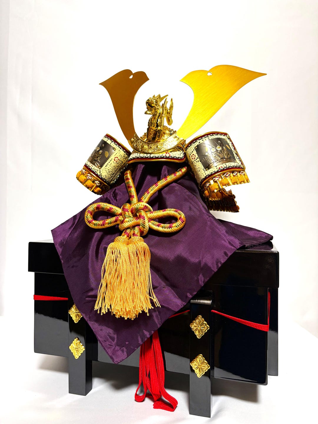 Vintage Japanese Samurai Helmet Kabuto, Gold Dragon Lion Crest, 1980s ...