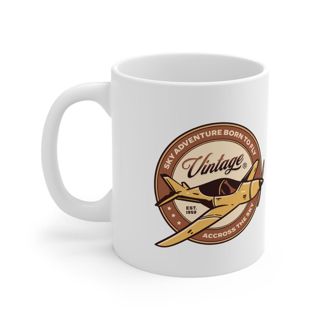 Born to Fly Airplane Coffee Mug Aviation themed Coffee Mug Pilot Gift ...