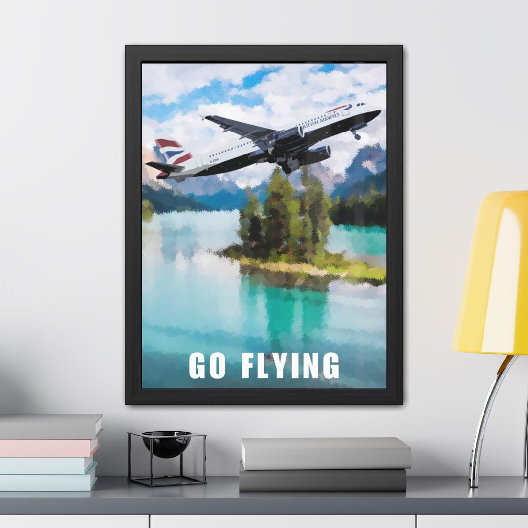 Go Flying Aviation Poster - British Airways A320 Wall Art - Travel ...
