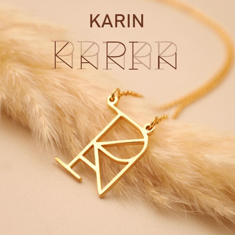 Unique Name Logo Necklace, Custom Monogram One of a Kind Pendant ...