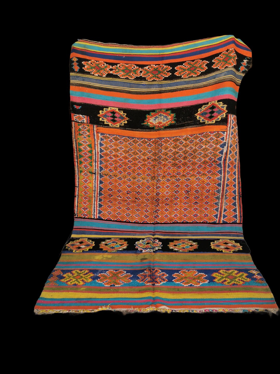 Rare Old Berber Blanket Hanbel Marmoucha Rugs Antique 9.51x5.31-6.03ft ...