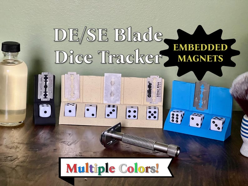 Double Edge DE Blade Tracker Shave Stand - Eco-friendly PLA Tracker for ...