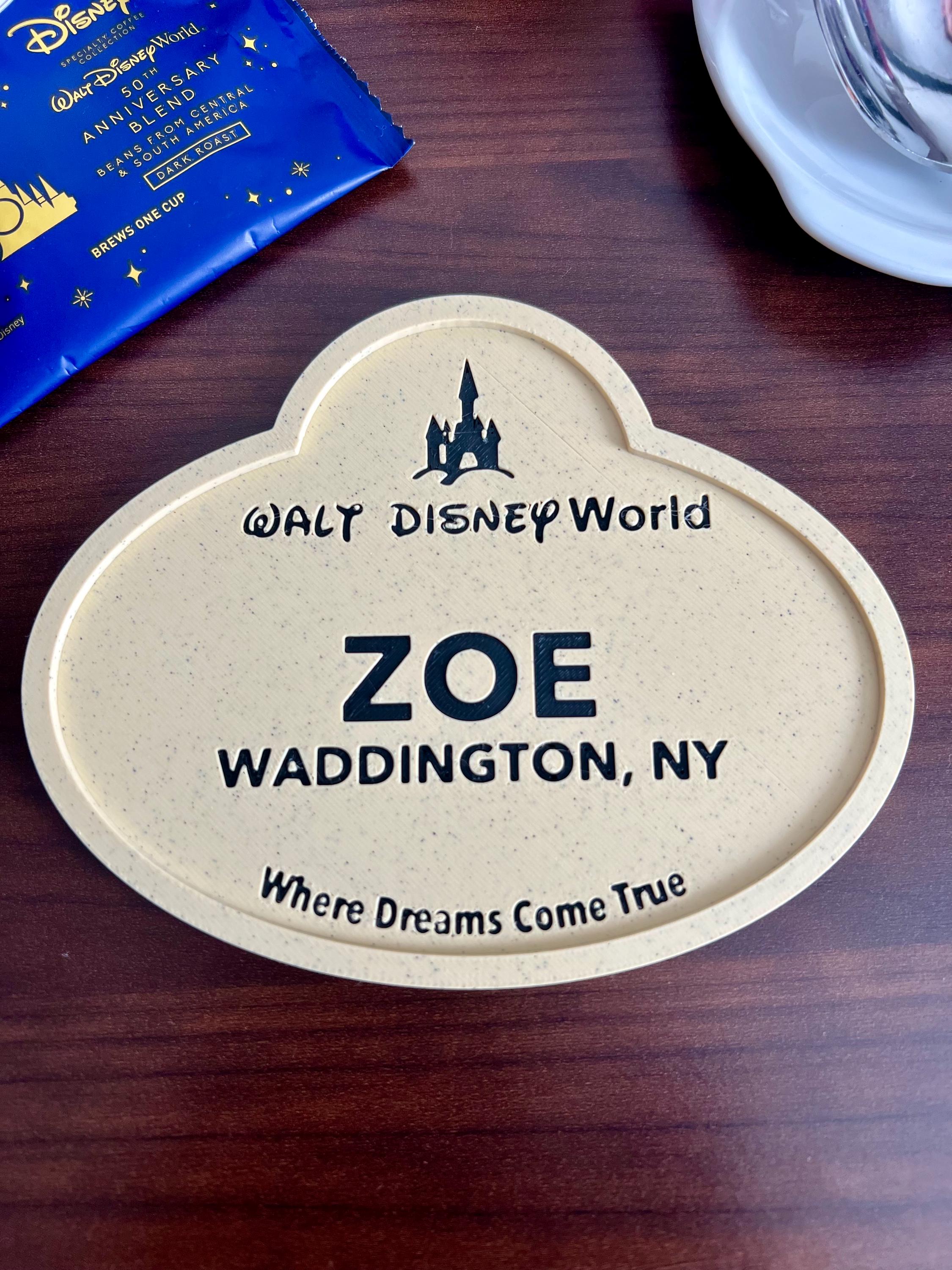 Cast Member Name Tag Coaster | Personalized 3D Printed Drink Coaster ...