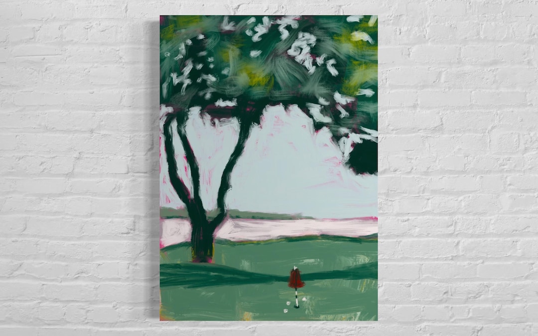 Sea Island Golf Course Painting, Abstract Landscape Wall Art, Georgia ...