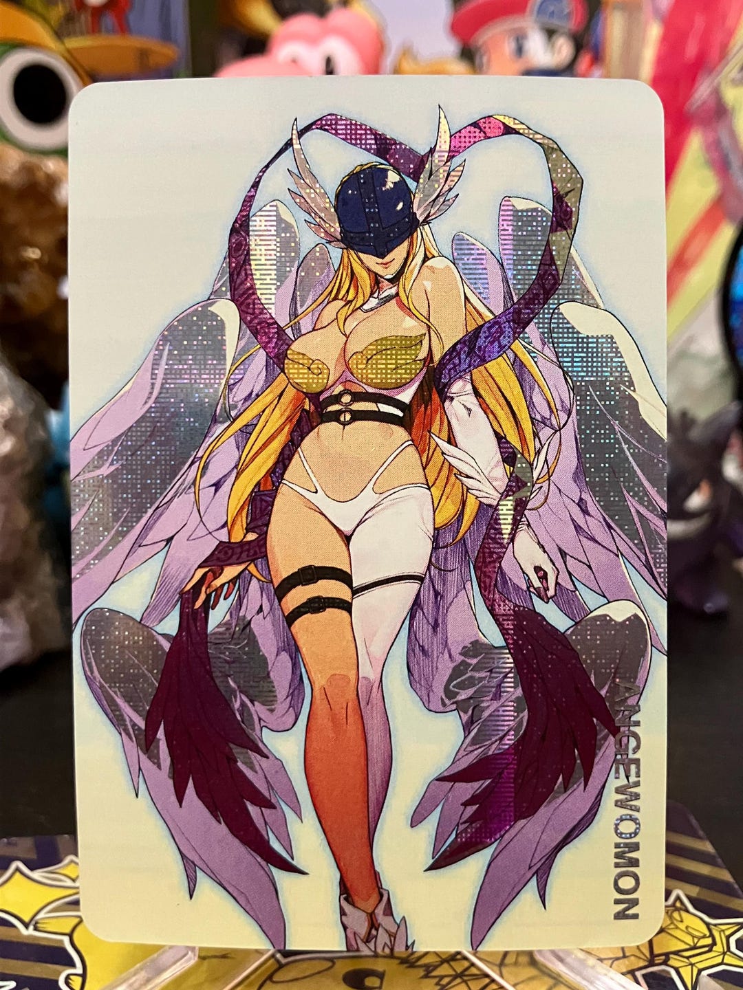 Angewomon Digimon Spicy Waifu Holgoraphic Collectable Trading Card Artist Proxy Doujin Oppai ...