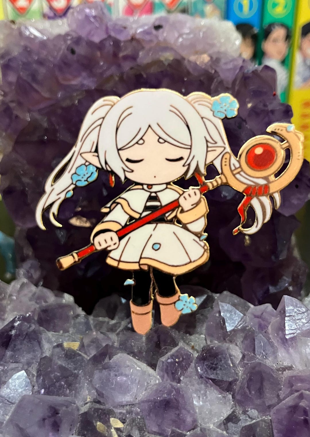 2 X 2.25 Frieren Cute Metal Enamel Pin With Rubber Backing, Brooch ...