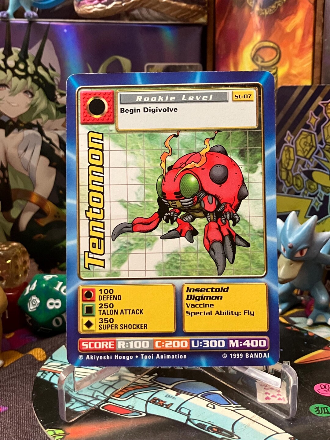 1999 Bandai Vintage Digimon Tentomon Trading Card, St-07, Rookie Level ...