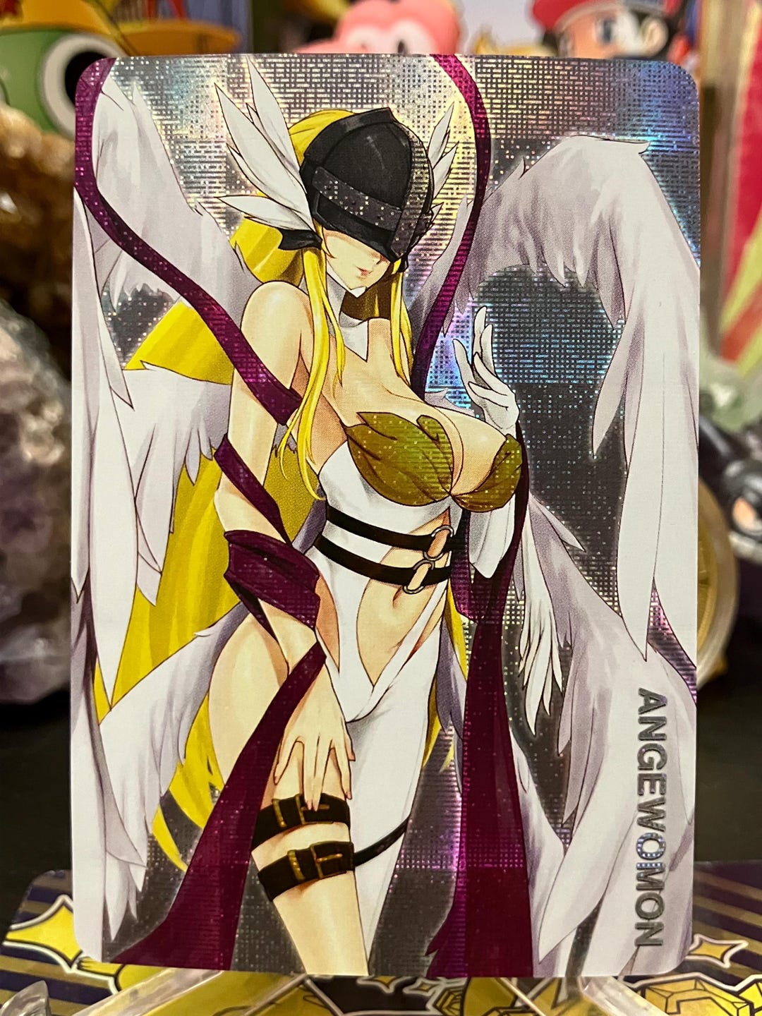 Angewomon Digimon Spicy Waifu Holgoraphic Collectable Trading Card Artist Proxy Doujin Oppai ...