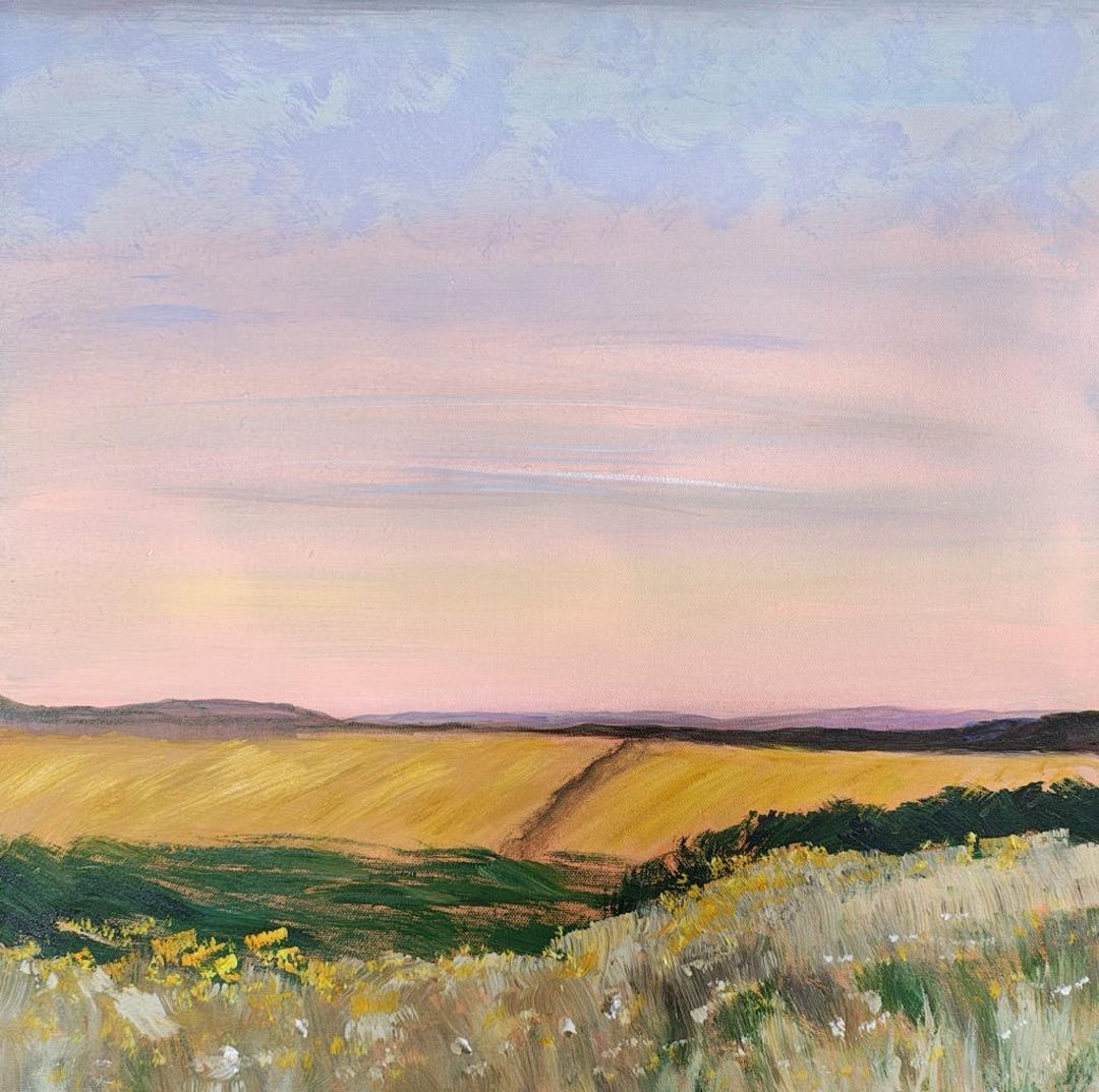 Cotswold Evening Glow – Acrylic Painting by Nikki Griffith - Etsy