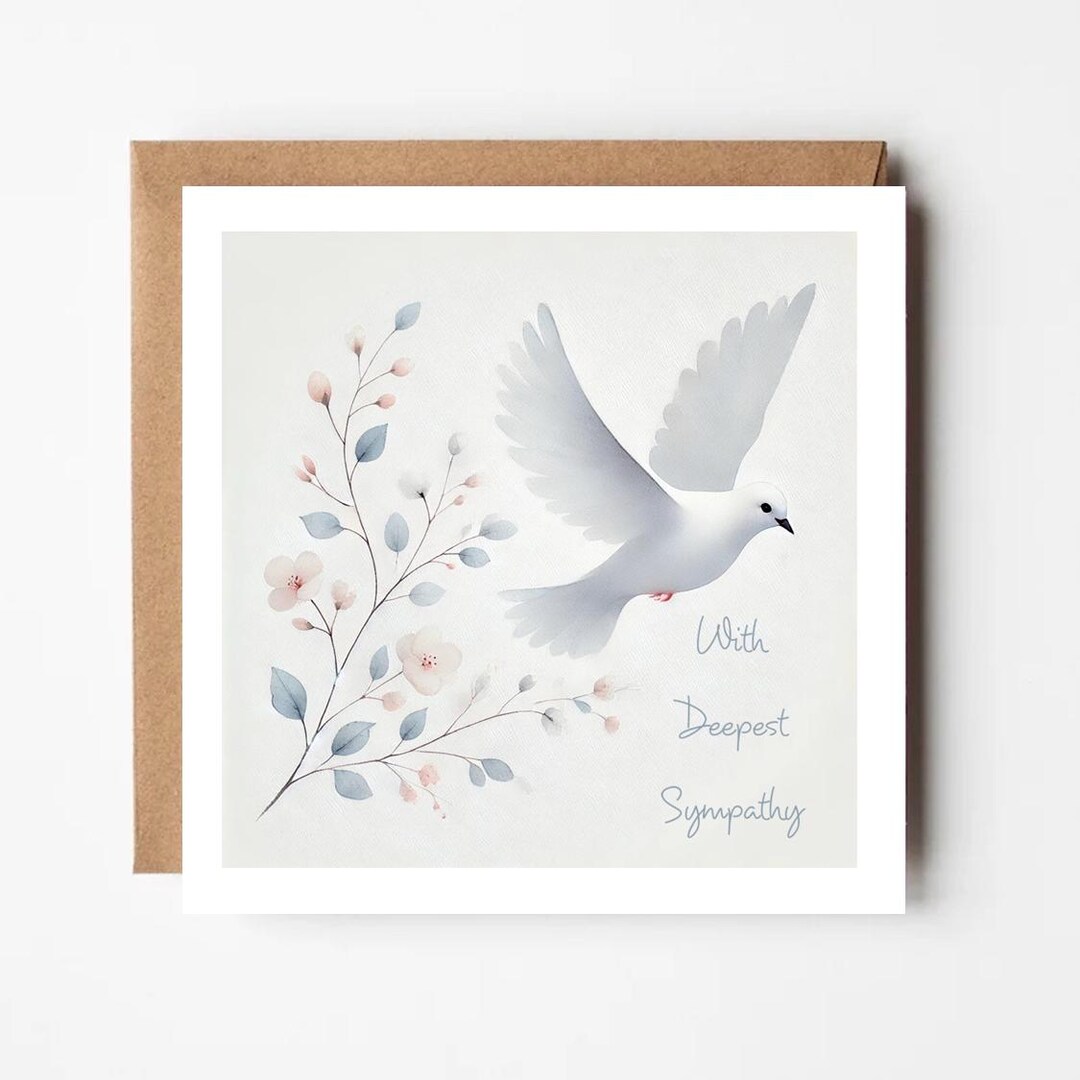 Elegant Dove Sympathy Card! - Etsy