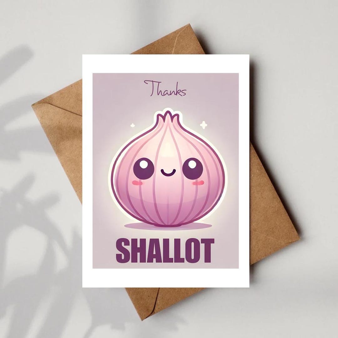 Cute Shallot Thank You Card! - Etsy