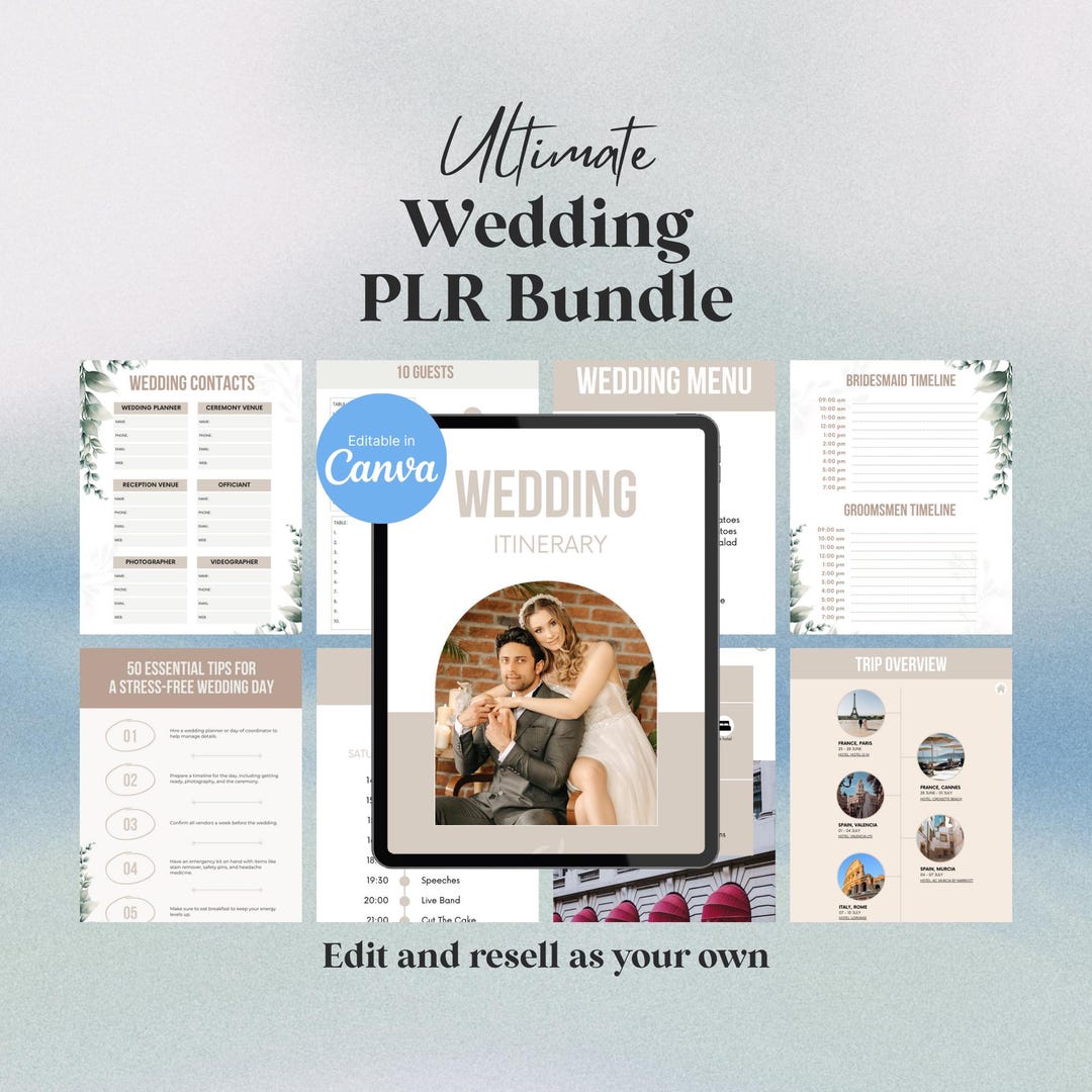 Customizable Wedding Planner Templates: Comprehensive Canva Bundle for ...