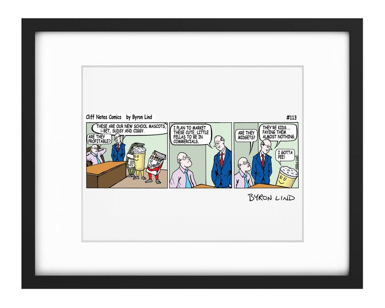 Framed "cliff Notes" Comic Strip - Etsy