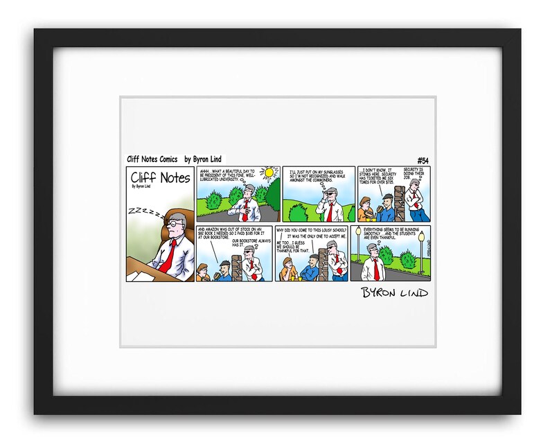 Framed "cliff Notes" Comic Strip - Etsy