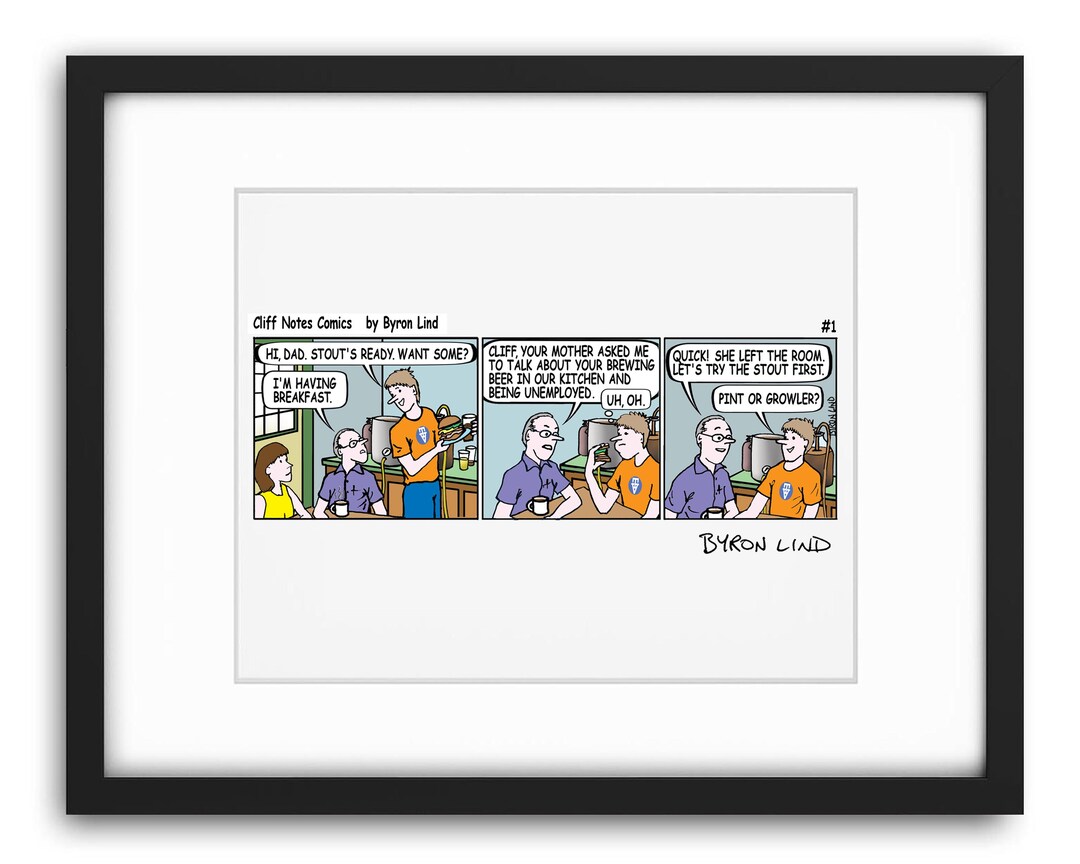 Framed cliff Notes Comic Strip - Etsy