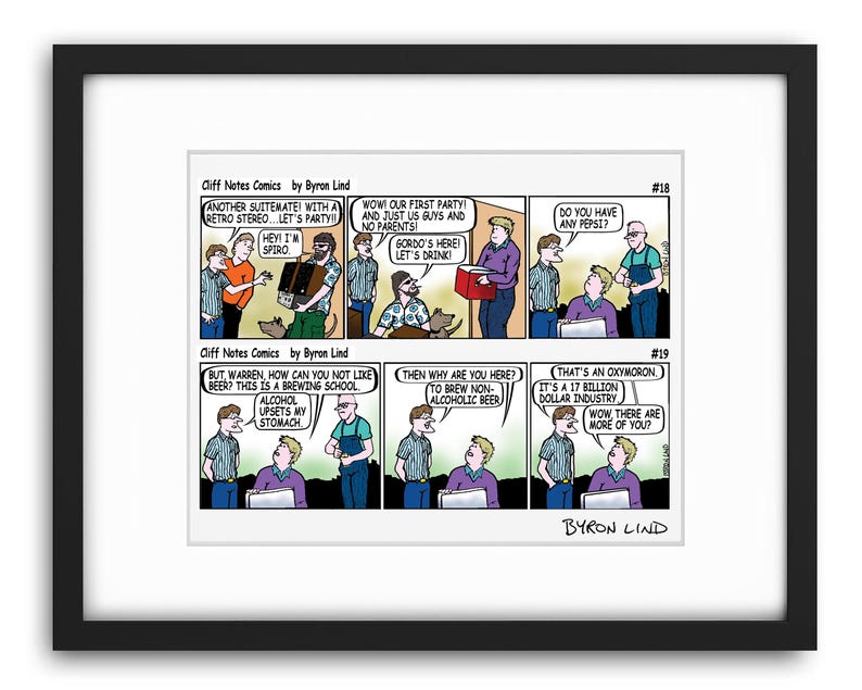 Framed "cliff Notes" Comic Strip - Etsy