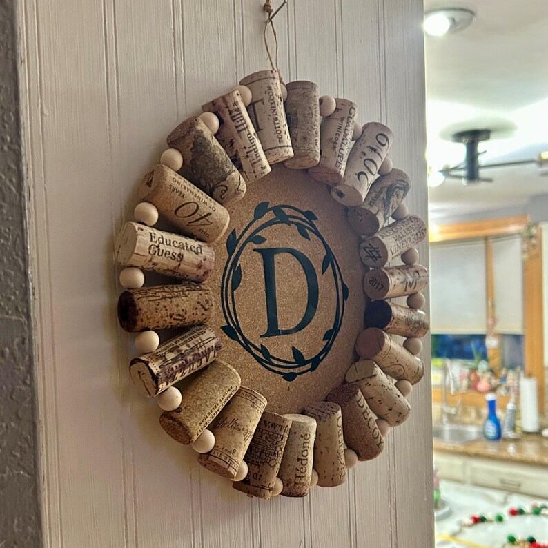Personalized Decorative Wreath Made From Upcycled Wine Corks - Etsy