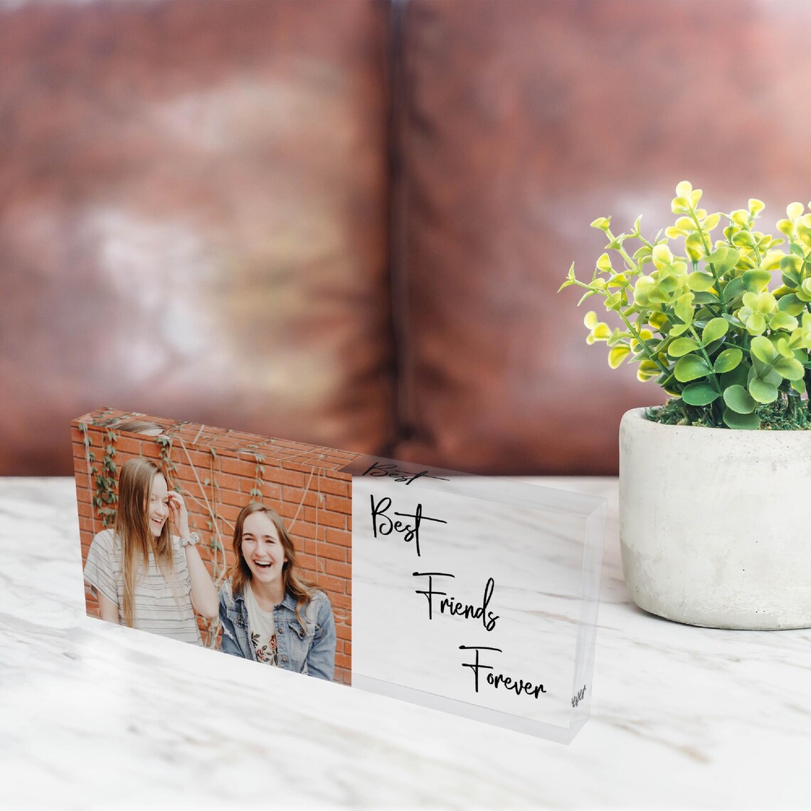 Best Friends Forever Gift, Custom Photo Block Gift, Acrylic Picture ...