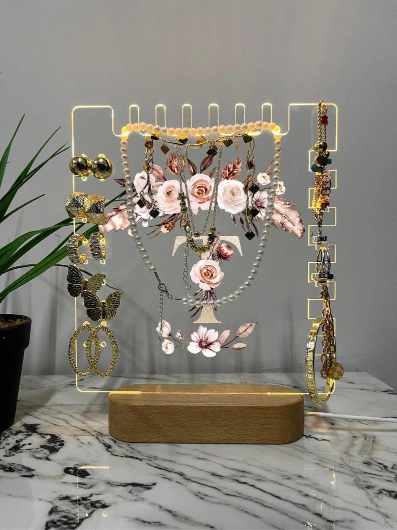 Personalized Jewelry Display Stand, Acrylic Named Orginazer, Monogram ...