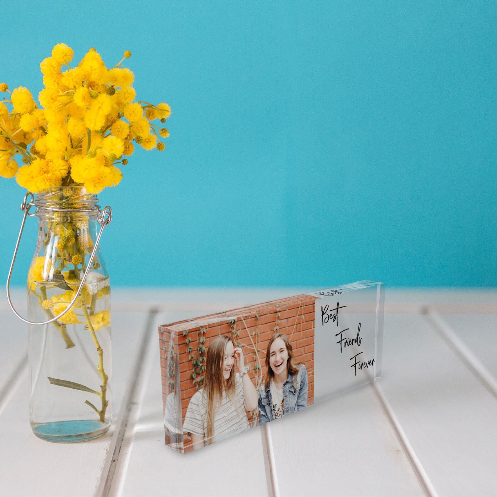 Best Friends Forever Gift, Custom Photo Block Gift, Acrylic Picture ...