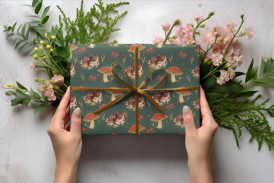 Mushroom Forest Wrapping Paper: Cottage Core Gift Wrap - Etsy