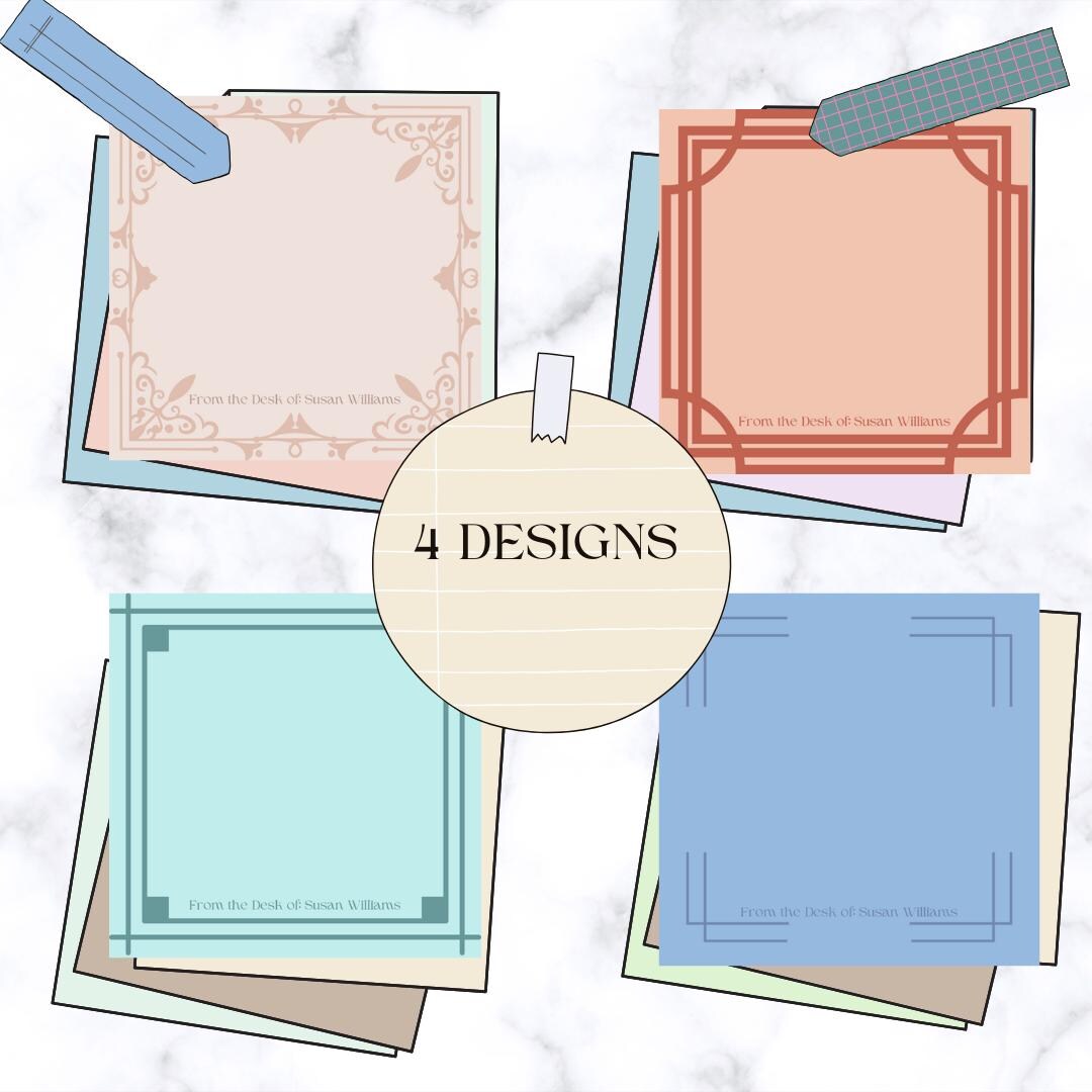 Personalized Professional Post-it Note Pads Business Office Style ...
