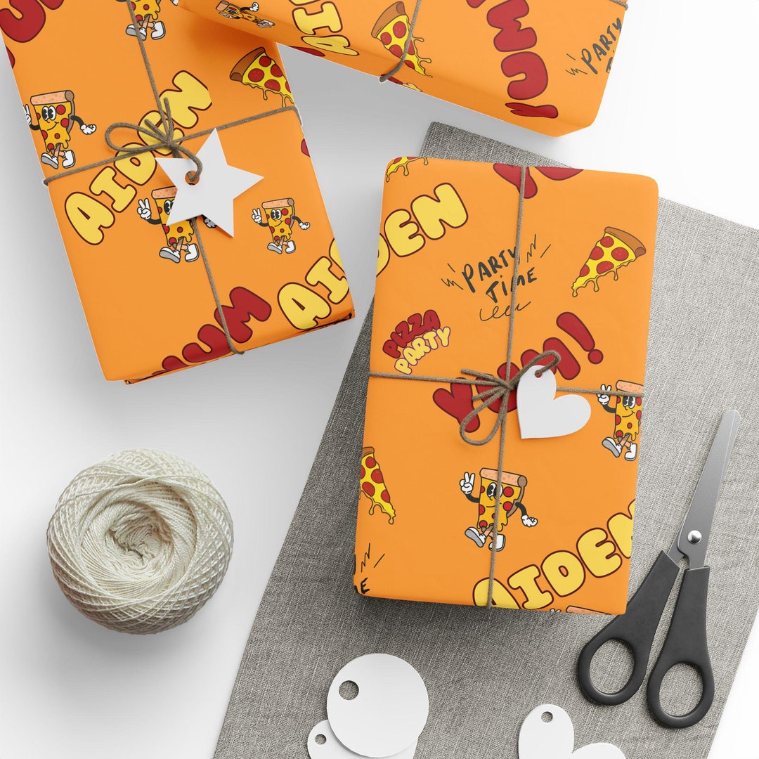 Personalized Pizza Party Wrapping Paper: Custom Birthday Gift Wrap - Etsy