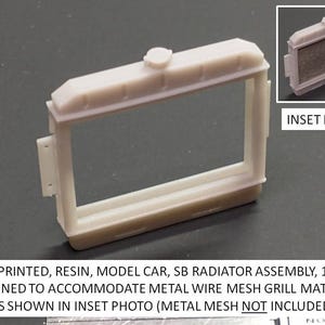 1 Off, 3D Print Resin, Model Car SB Radiator, 1:25, for Metal Wire Mesh ...