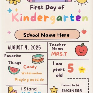 Printable Editable Back to School Sign | Editable Canva Back to School ...