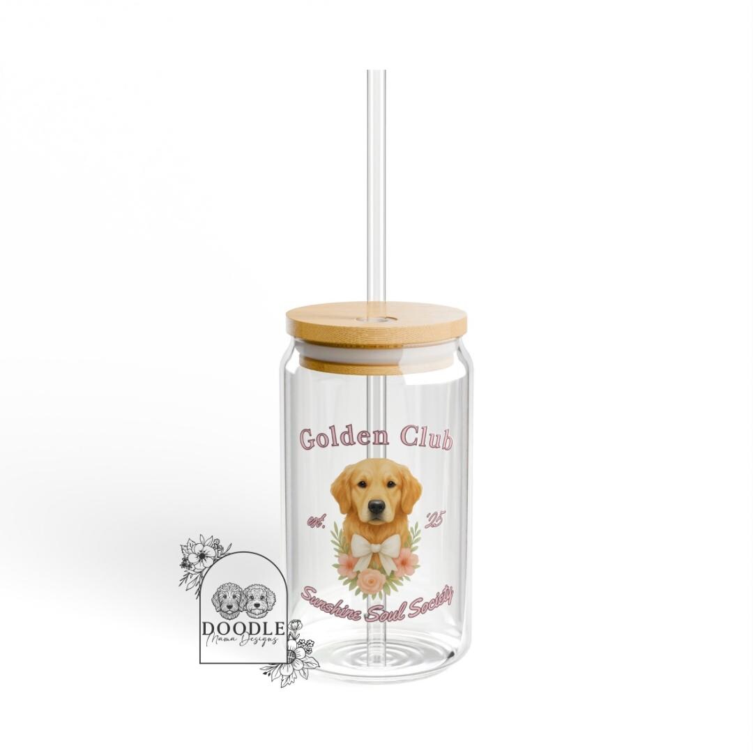 Golden Retriever Pet Sipper Glass, Cute Dog Drinkware, Dog Lover Gift ...