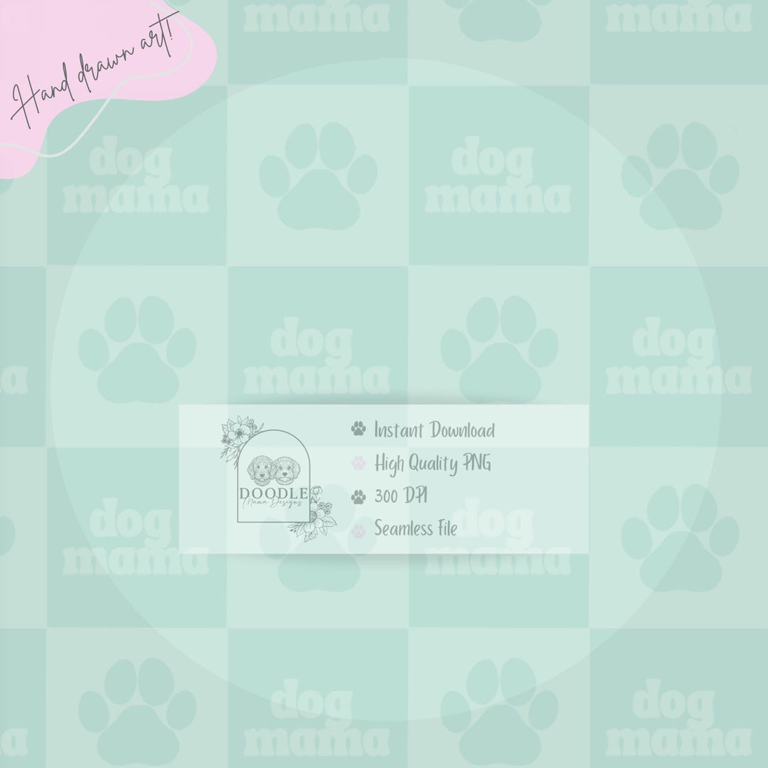 Preppy Retro Blue Paw Dog, Seamless Repeating Pattern, Bluedog Seamless ...