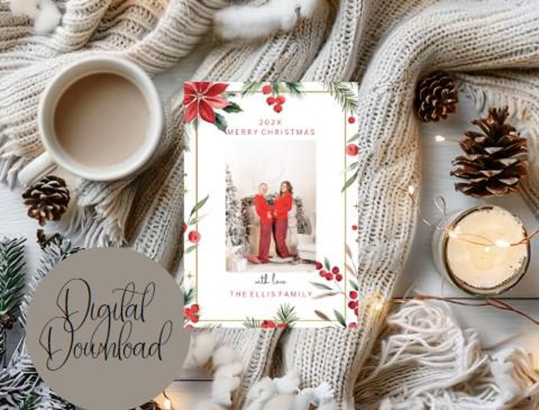 Christmas Card Canva Template - Etsy