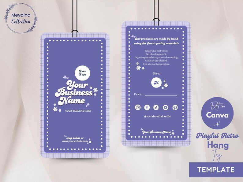 Editable Retro Hang Tag Template: Printable Price Tags (canva) - Etsy