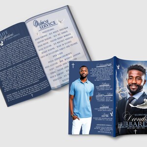 DIY Canva Funeral Programs, 4 Page Obituary Design, Canva Obituary ...
