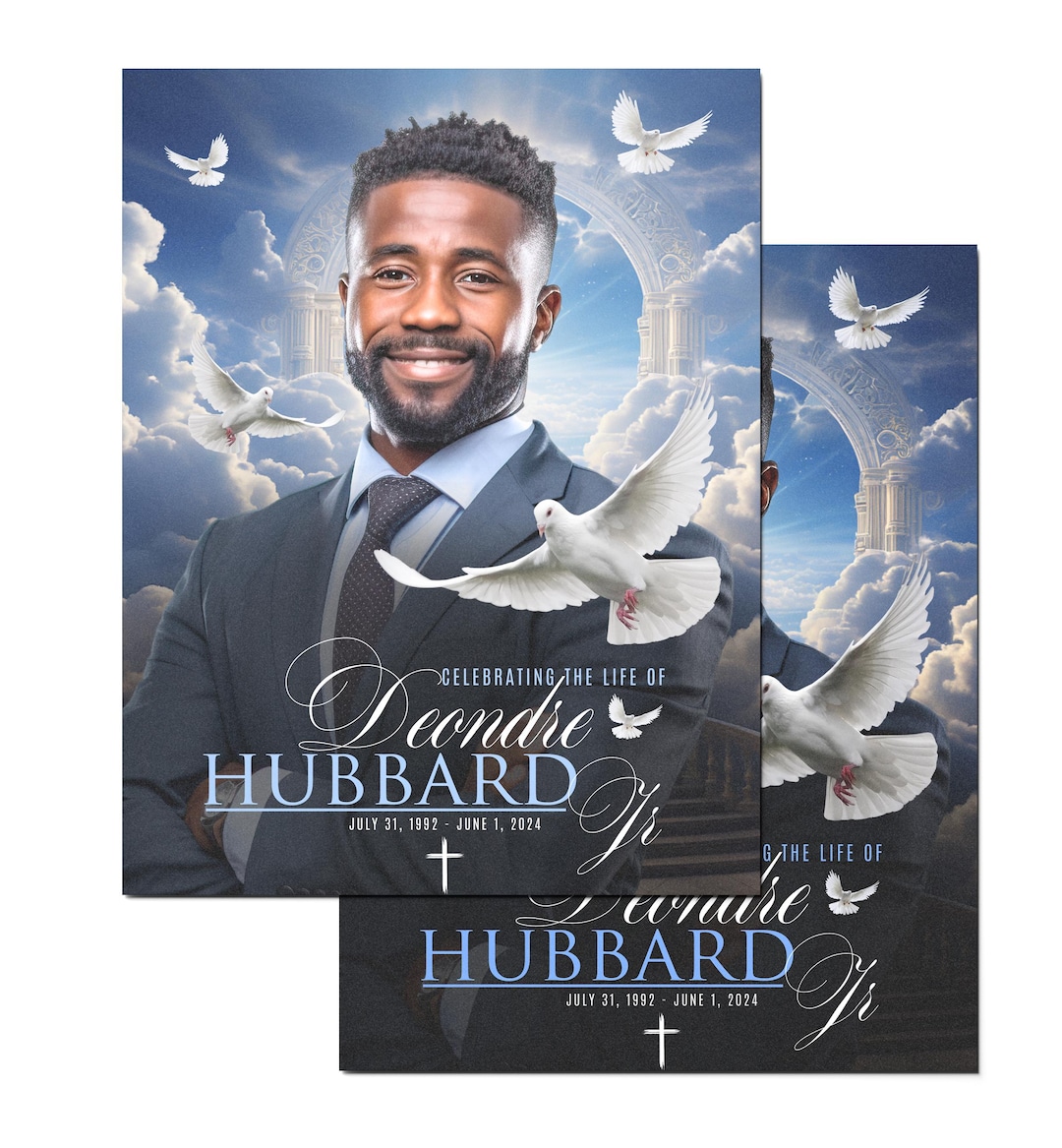 DIY Canva Funeral Programs, 4 Page Obituary Design, Canva Obituary ...