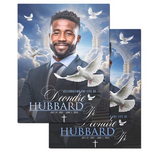DIY Canva Funeral Programs, 4 Page Obituary Design, Canva Obituary ...