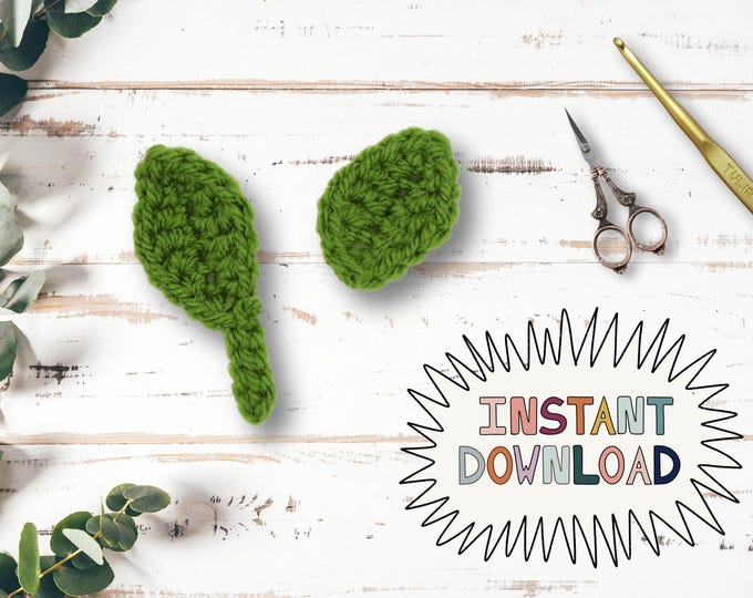 Crochet Leaf Applique Pattern - Beginner Friendly - Written Pattern ...