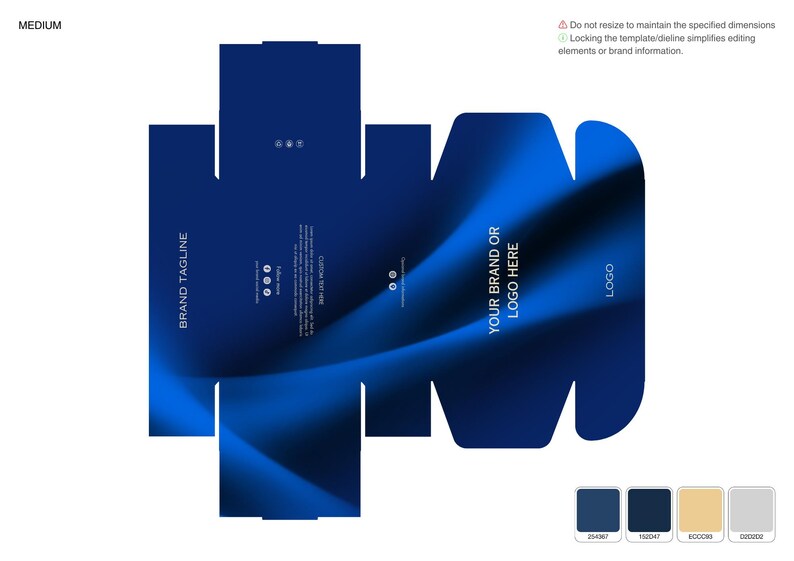 Packaging Mailer Box Design Template for Canva, Editable Product ...