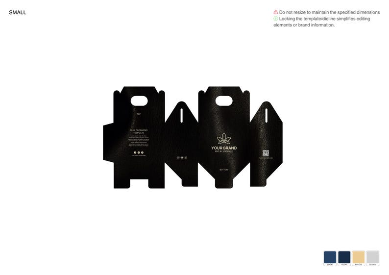 Packaging Gable Box Design Template for Canva, Editable Product ...