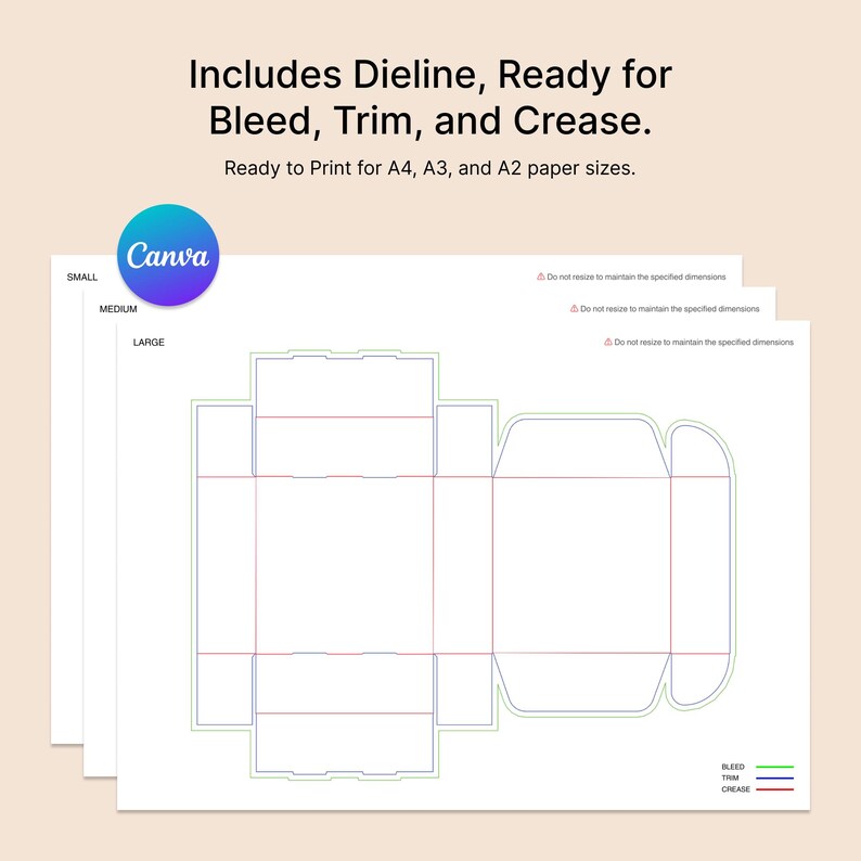 Packaging Mailer Box Design Template for Canva, Editable Product ...