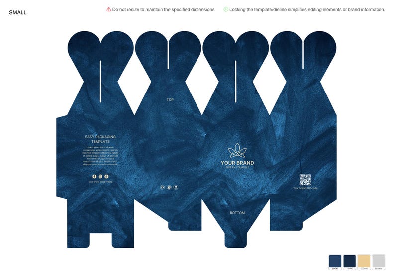 Packaging Party Favor Box Design Template for Canva, Editable Product ...