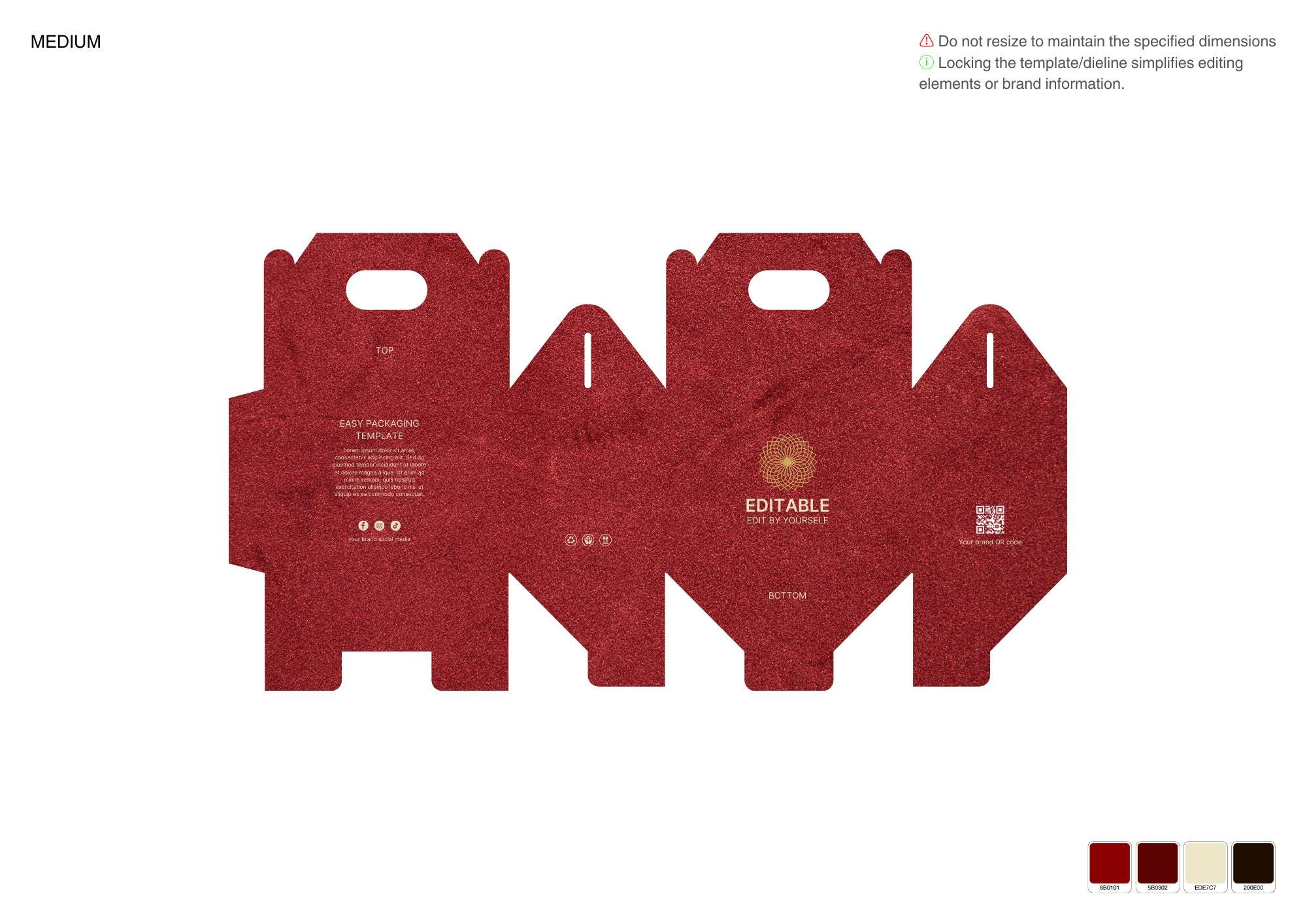 Editable Gable Box Template, Product Packaging, Canva Design (dieline ...