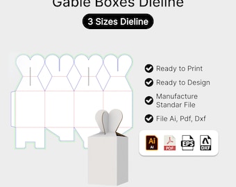 Party Favor Box Dieline Template for Manufacture, Print, Product Box ...