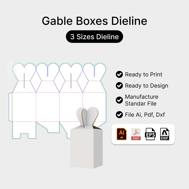Party Favor Box Dieline Template for Manufacture, Print, Product Box ...
