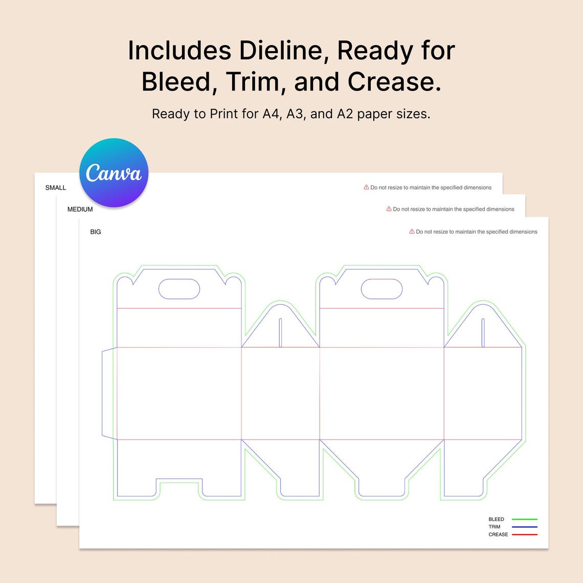 Editable Gable Box Template, Product Packaging, Canva Design (dieline ...