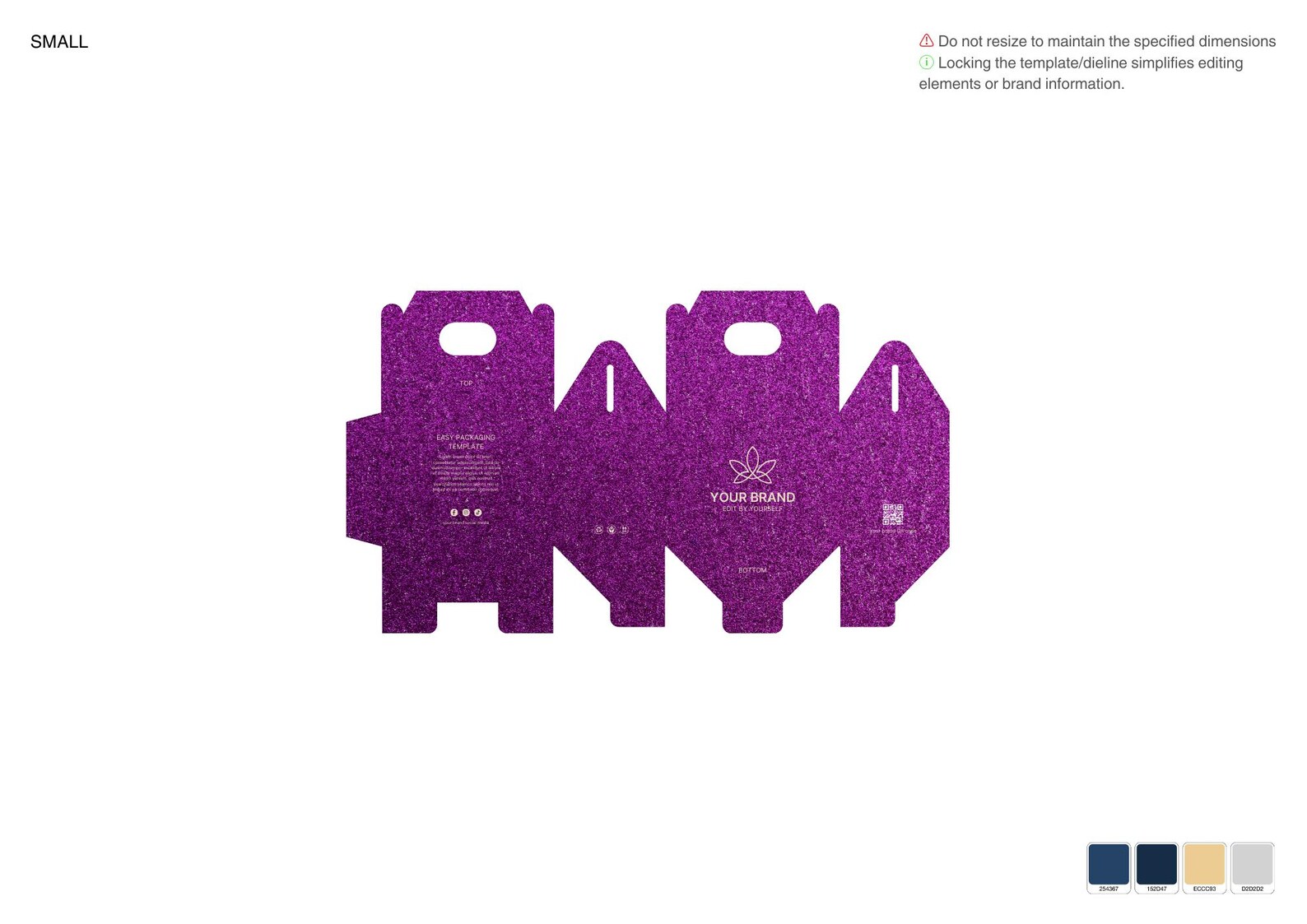 Packaging Gable Box Design Template for Canva, Editable Product ...