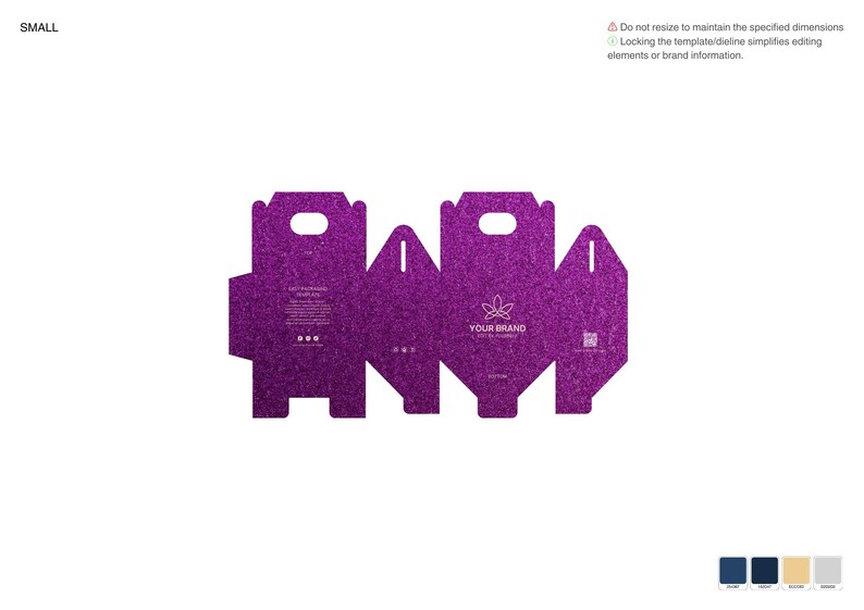 Packaging Gable Box Design Template for Canva, Editable Product ...